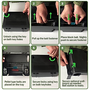 Large Rat Bait Stations 2- Pack | Mouse Bait Station for Home Garden| Rodent Bait Station for Indoor and Outdoor Use | Exterminator Approved | Safe for Family and Pets (Bait is not Included)