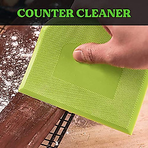 Dough Scraper Bench Scraper for Baking - SURDOCA 3 PCs BPA Free PE Plastic Flexible Bowl Scraper, Sharp Edge & Angles Dough Cutter. Anti-Slip Kitchen Baking Spatula Scraper, Best Baking Lovers' Gift