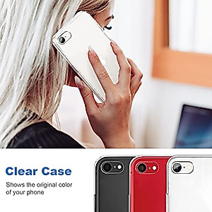 JJGoo Compatible with iPhone SE Case 2022/2020, for iPhone 7 8 Case Clear Soft Transparent Shockproof Protective Slim Thin Bumper Phone Cover for iPhone SE 3 / SE 2, 4.7inch