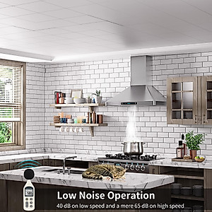 IKTCH Wall Mounted Range Hood 30 inch, 900 CFM Ducted/Ductless Range Hood, Stainless Steel Range Hood with Gesture Sensing & Touch Control IKP02R-30