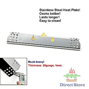 Direct Store Parts DP130 (4-Pack) Stainless Steel Heat Shield 14 9/16" x 3 3/8" Replacement for Sunbeam, Nexgrill, Grill Master, Charbroil, Kitchen Aid, Members Mark, Uberhaus Gas Grill Models (4)