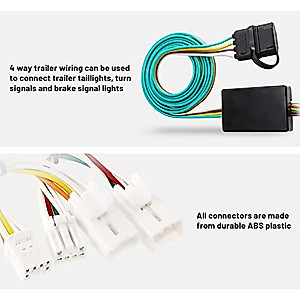 Oyviny 4 Way Flat Trailer Wiring Harness 55307 for Toyota RAV4 2001-2005, RAV4 Trailer Light Wiring