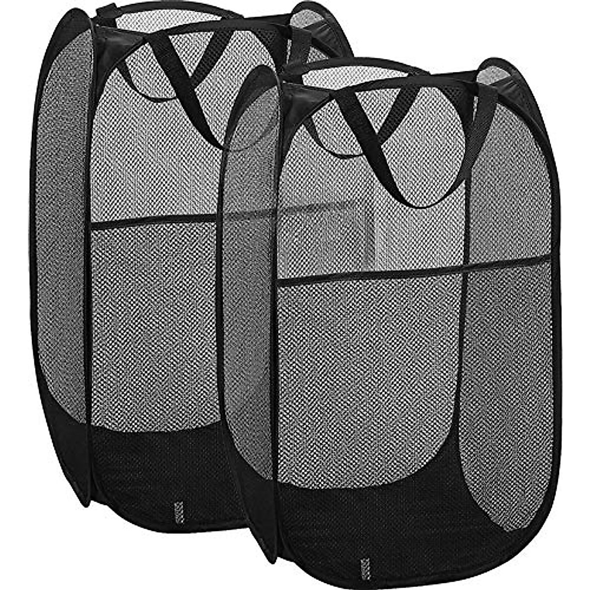 Popup Laundry Hamper (1 & 2 Pack) Foldable Pop-up Mesh Hamper Dirty Clothes Basket with Carry Handles by Simplized