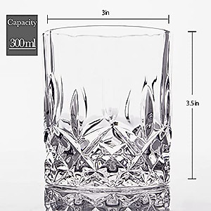 LEMONSODA Crystal Cut Old Fashioned Whiskey Glasses - 10oz Ultra-Clear Premium Lead-Free Crystal Glass Tumbler For Drinking Bourbon, Scotch, Cocktails (Set of 4)