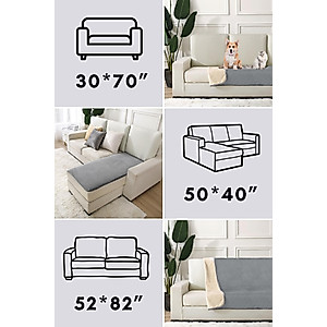 Reversible Waterproof Fleece Throw Blanket for Couch Sofa or Bed, Soft Fuzzy Plush Luxury Blanket, Super Cozy and Comfy for All Seasons Black 30 * 70 Inch