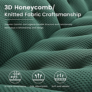 86.6inch Modular Sectional Couch,Oversized Loveseat Sofa, 3D Mesh Fabric Comfy Cloud Sofa Couches, Curved Couch for Living Room, Office, Apartment,No Assembly Required (Green, 86.6")