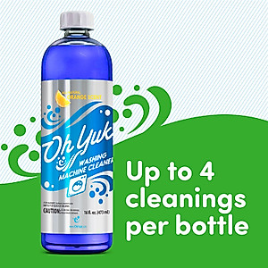 Oh Yuk Washing Machine Cleaner For All Washers (Top Load, Front Load, HE and Non-HE), Natural Citrus Fragrance, Four Cleanings Per Bottle, Septic Safe, 16 Fl Oz