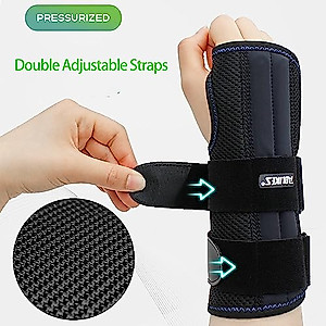 CosySun Carpal Tunnel Wrist Brace Right Hand Left Hand Wrist Compression Sleeve Night Wrist Sleep Support for Men Women Adjustable Wrist Splint Arm Compression Hand Support for Injuries Forearm Wrist Pain Sprain Sports Left L 1 Pack