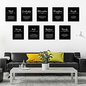 9 Pieces Inspirational Phrases Wall Art Prints Motivational Sayings Quote Posters Positive Prints Decorations for Teens Adults Living Room Office Classroom College Decoration, Unframed, 8 x 10 Inch