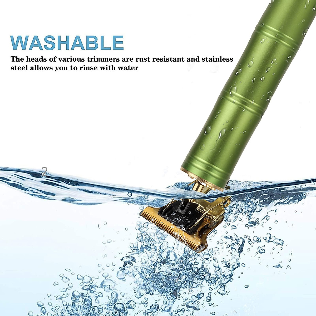 Mens Clipper Cordless Hair Clippers, Razor Electric Professional Beard Trimmer Grooming Shaving Machine Self Hair Cutting Haircut Trimmers Cutter，Green