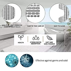 4 Pcs Black and White Shower Curtain Sets with Non-Slip Rugs,Toilet Lid Cover and U-Shaped Mat,Bohemian Geometric Waterproof Durable Shower Curtains for Bathroom