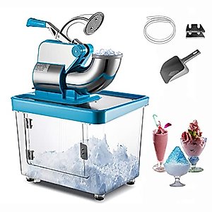 SHZOND Commercial Ice Crusher Machine 300W, ETL Approved Shaved Ice Maker 110V, Dual Blades Stainless Steel Snow Cone Machine Efficient Ice Crushing 440 LBS per Hour for Home and Commercial Use
