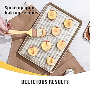 HONGBAKE Baking Sheet Pan Set, Cookie Sheets for Oven, Nonstick Half/Quarter/Jelly Roll Pans with Diamond Texture Pattern, Heavy Duty Cookie Tray