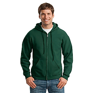 Gildan Adult Fleece Zip Hooded Sweatshirt, Style G18600 Forest Green, Medium