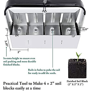 Manual Soil Block Maker Micro Soil Blocker Set 2 inch Soil Block Soil Blocking Tool for Seed Stater Tray (A)