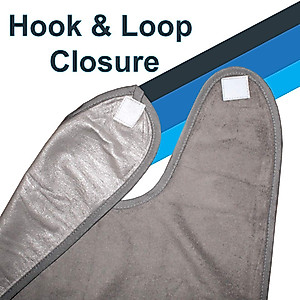 Rehabilitation Advantage Vinyl Clothing Protector Bib, Gray, Large