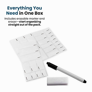 Jokari Label Erasable Food Labels with Markers, 70 Assorted Labels