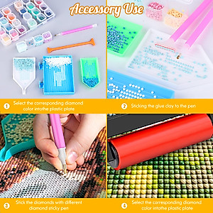 Diamond Painting Accessories and Tools Kits, with A4 LED Light Pad for Diamond Painting, Soucolor Light Board Box Kit Paint Diamonds Set, 5D Diamond Art Dots Supplies Painting for Beginners Adult (A4)