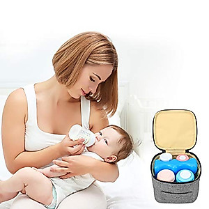 LUXJA Breastmilk Cooler Bag (Hold Four 5 Ounce Breastmilk Bottles), Leakproof Breast Milk Cooler for 4 or 5 Ounce Bottles (Bag Only), Gray