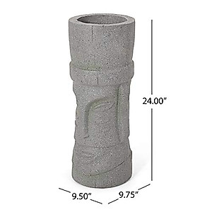 Christopher Knight Home Poulan Outdoor Flower Planter, Stone Gray