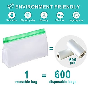 12 Pack Large Reusable Food Storage Bags Stand Up, FDA Food Grade Reusable Sandwich Bags, 3 Reusable Gallon Bags + 4 Reusable Freezer Bags + 5 Reusable Snack Bags for Meat Fruit Cereal Snacks