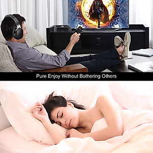 DIGITNOW Trail Wireless TV Headphones with Transmitter Dock, Over-Ear Cordless Headset with RCA / 3.5MM Input, for Watching Home Television Game 100 Feet Play Range