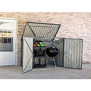 ARROW 6' x 3' Storboss Horizontal Outdoor Padlockable Steel Storage Shed, Charcoal