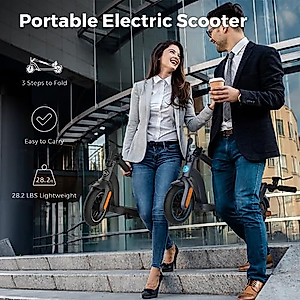 Wheelspeed Electric Scooter Primer, 12-14 Miles Long Range & 15 MPH Lightweight Commuting Electric Scooter, 350W Motor & 8.5" Pneumatic Tires Portable E-Scooter for Adults with Anti-Theft E-Lock
