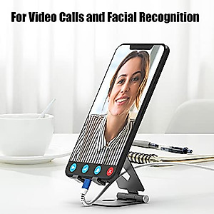 JIUCAIE 2Pack Cell Phone Stand for Angle Height Adjustable Desk Sturdy Aluminum Metal Cute Phone Holder for iPhone,Ipad, Mobile Phone, All Android Smartphone,Desktop