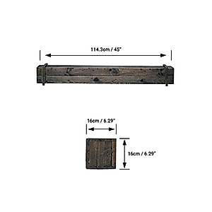 Elements Cavalli Rustic 45" Mantel Shelf, Brown