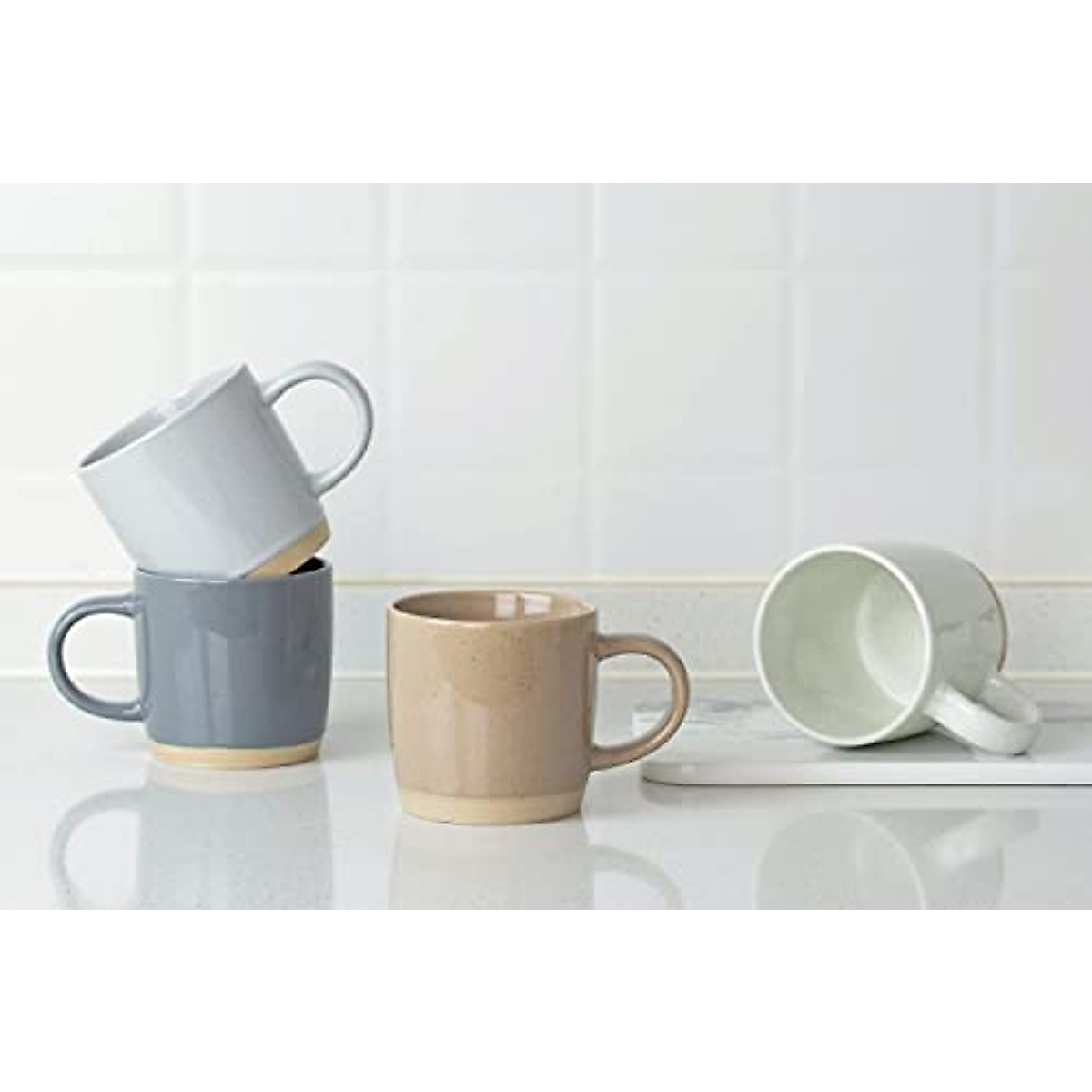 famiware Milkyway Coffee Mugs, 12 oz Coffee Mug Set for 4, Tea Cups with Handle for Coffee, Tea, Cocoa, Milk, Multi-color