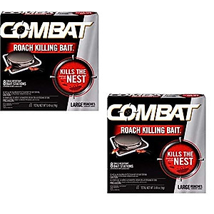 Roach Killing Bait, Large Roach Bait Station, Kills The Nest, Child-Resistant, 8 Count- 2 Pack