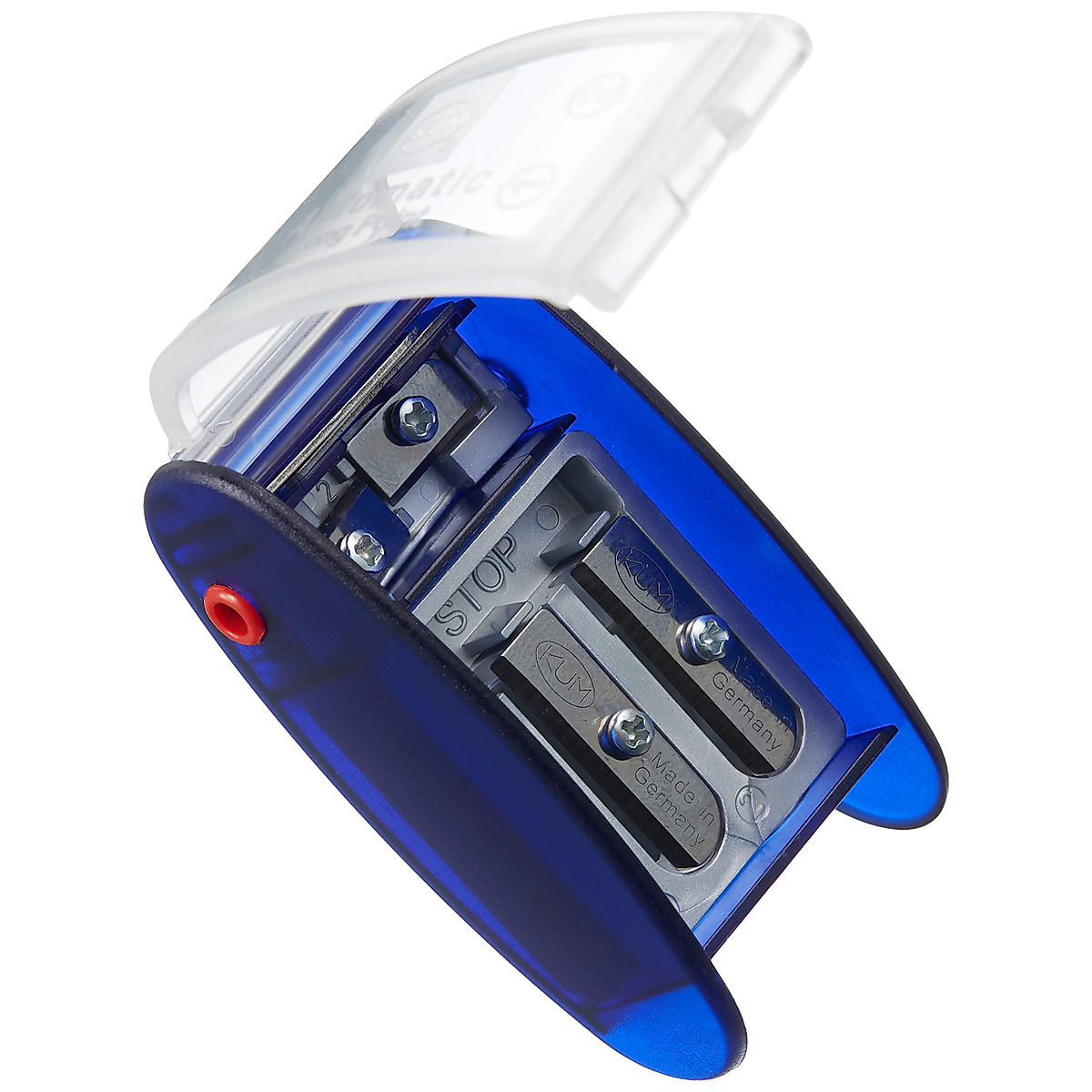 AS2M (1053121), Long Point Sharpener, sharpens in 2 steps; 2 spare blades includes. With lead pointers for 2 mm and 3.2 mm. BLUE only