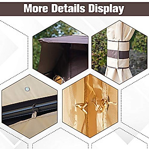 Outsunny 10' x 10' Outdoor Gazebo with Mesh Netting Sidewalls for Shade and Rain, Patio Gazebo Canopy with 2-Tier Soft Top Roof and Steel Frame for Lawn, Garden, Backyard and Deck