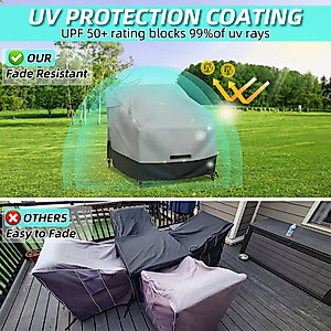 Zenicham Patio Chair Covers Waterproof 2 Pack, 600D Heavy Duty Outdoor Furniture Covers for Universal Lawn/Deck/Garden/Backyard Fits up 32"W*37"D*36"H, Gray/Black