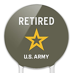 Acrylic U.S. Army Retired Logo Cake Topper Party Decoration for Wedding Anniversary Birthday Graduation