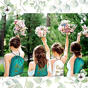 Shappy 12 Pieces Bride Drawstring Bags Bachelorette Party Drawstring Backpacks for Bridal Shower Wedding Party Bridesmaids Supplies Gift Bag