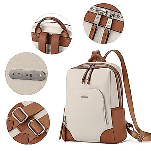 CLUCI Womens Laptop Backpack Leather 15.7 Inch Computer Backpack College Travel Vintage Daypack