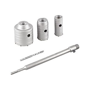 CPROSP Concrete Hole Saw Kit Wall Drill, SDS Plus Shank Hole Saw, for Cement Brick Wall, Kit 30 50 65 mm