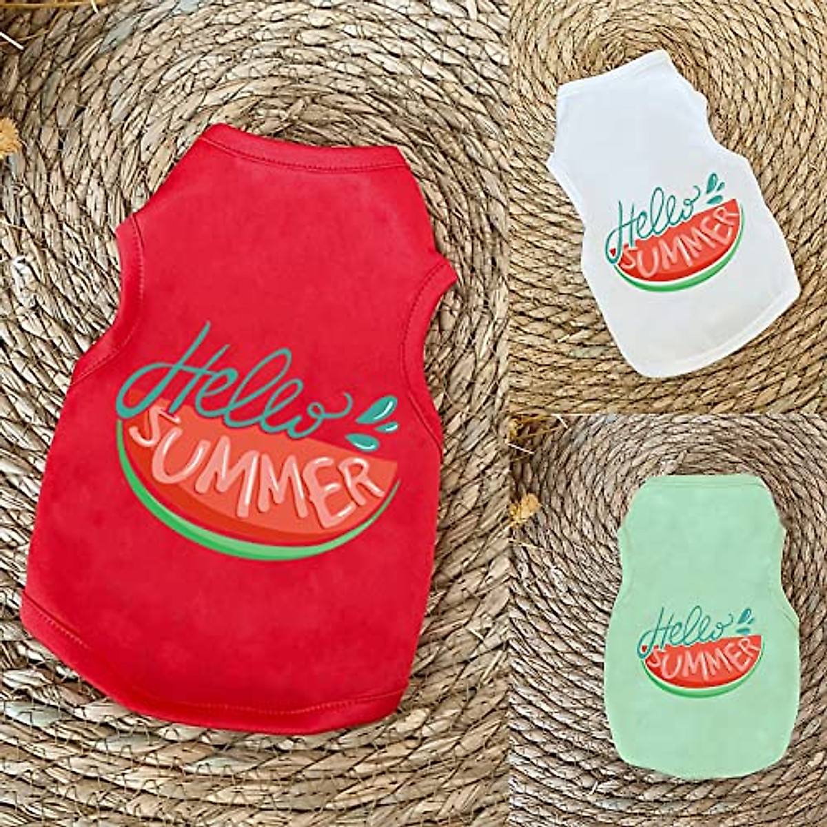 hionre Pet Vest Comfortable Casual Wear Fashion Print Cat Dog Streetwear T-Shirt Puppy Spring Summer Dog Clothes for Small Medium Dogs Girl Boy - Green L