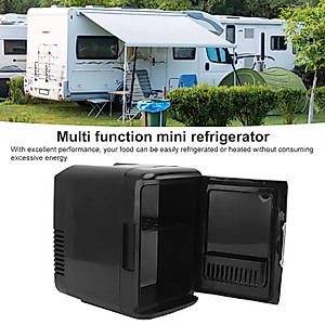 DAUZ Mini Fridge, Small Refrigerator ABS Cooler Warmer 6 Can for Hotel (US Plug)