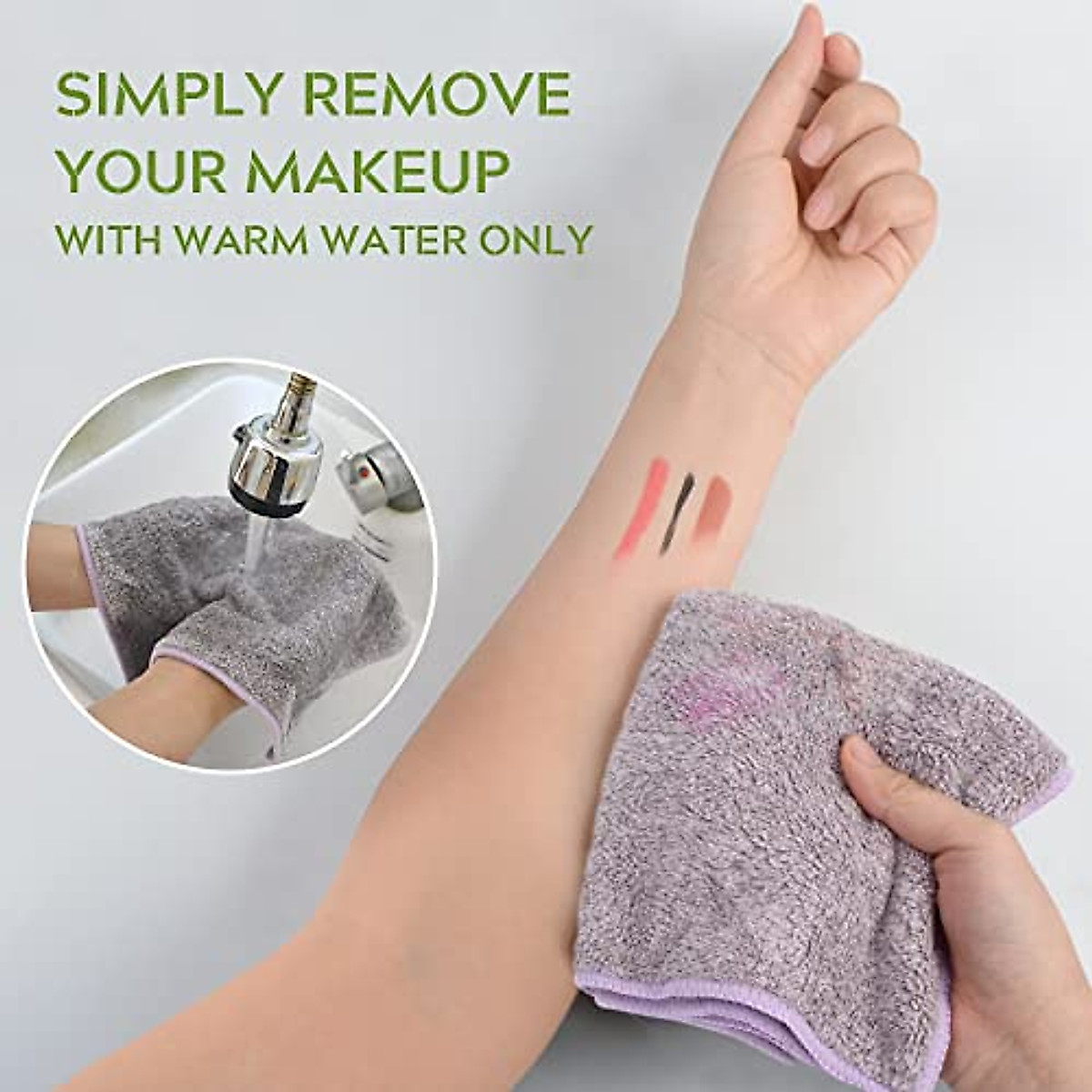 SINLAND Microfiber Face Towels Ultra Soft Facial Washcloths Face Cloth 12Inch x 12Inch 6 Pack