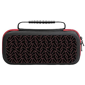 Penis Pattern Portable Travel Carry Case Hard Shell Pouch with Pockets Storage Bag for Switch Console Game and Slots Cards Accessories