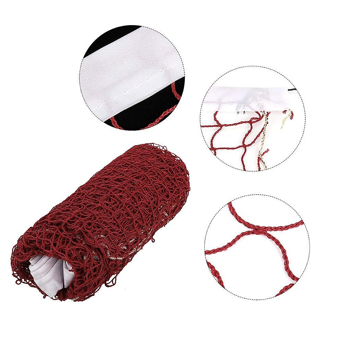 Portable Adjustable Badminton Net, Volleyball Badminton Mesh Net for Outdoor Sports Entertainment Training(Red)