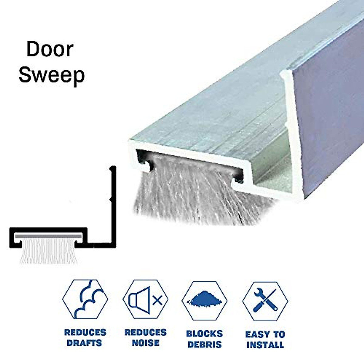 Door Bottom Sweep Pile Brush Seal (#7451) (48")