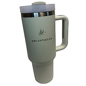 SPLANTACLES 40oz PREMIUM tumble cup insulated lid (Stainless Steel, coconut cream)