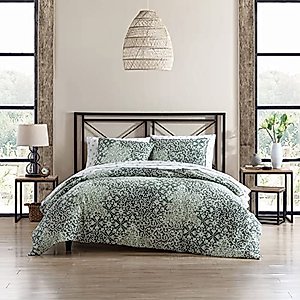 Stone Cottage - King Duvet Cover Set, Cotton Sateen Bedding with Matching Shams, All Season Home Decor (Abingdon Dark Green, King)