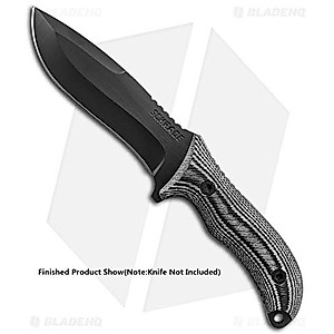 Aibote Micarta Knife Handle Material Slabs Knives Custom DIY Tool for Knife Making Blanks Blades (1pc(Black Red), 160X50X10MM)