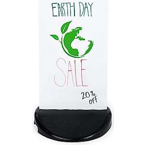 Displays2Go Sidewalk Sign with Weighted Base, Double Sided, Outdoor Rated - White Panel, Black Bottom (ECO1831WN)