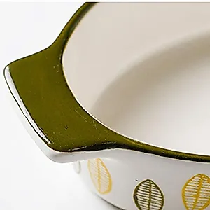 OSKOURW Soup Bowls Ceramic Plate Hand-Painted,Ware Bowl Baking Dishes Pizza Tray Western Food Plate Steak Salad Dishes Dinnerware Oven Rice Bowl (Color : 4)